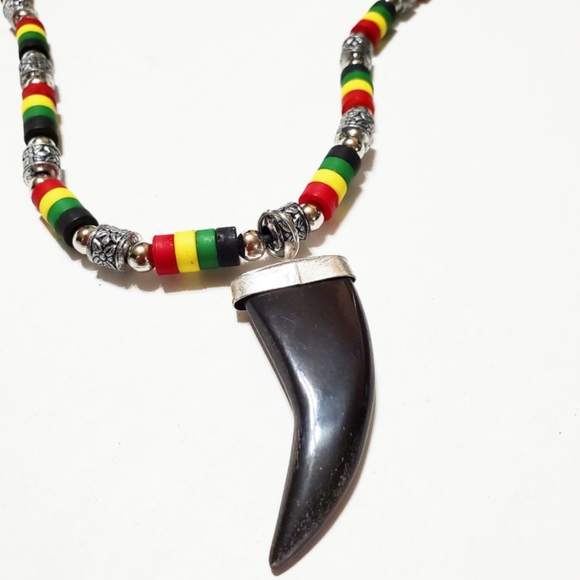 Accessories | Mens Rasta Bead Animal Fang Shaped Pendant | Poshmark